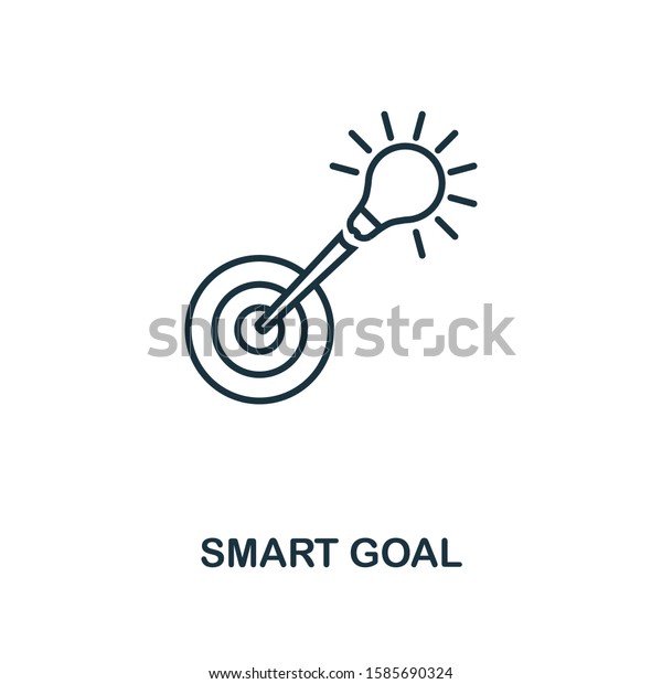 Smart Goal Icon Line Style Element Stock Vector (Royalty Free ...