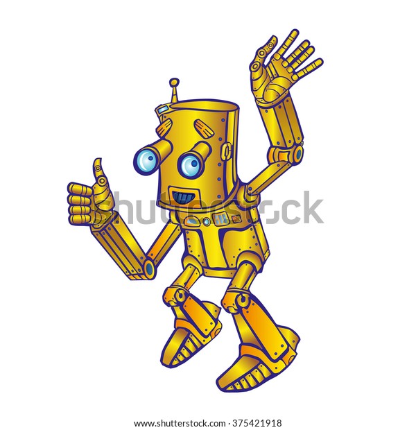 Smart Gold Robot Okey Rgb Eps Stock Vector (Royalty Free) 375421918 ...