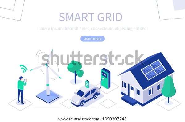 Smart Grid Concept Design Can Use Stock Vector (Royalty Free) 1350207248