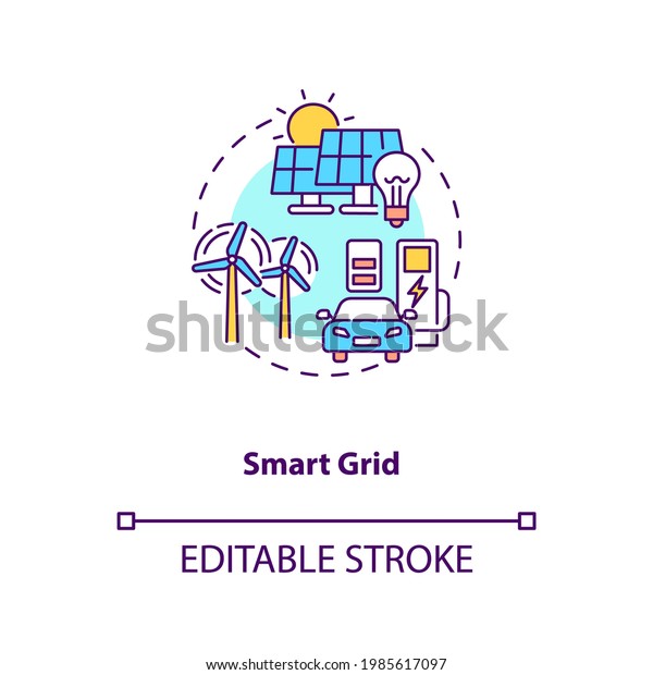 Smart Grid Concept Icon Cyberphysical Systems Stock Vector (Royalty ...