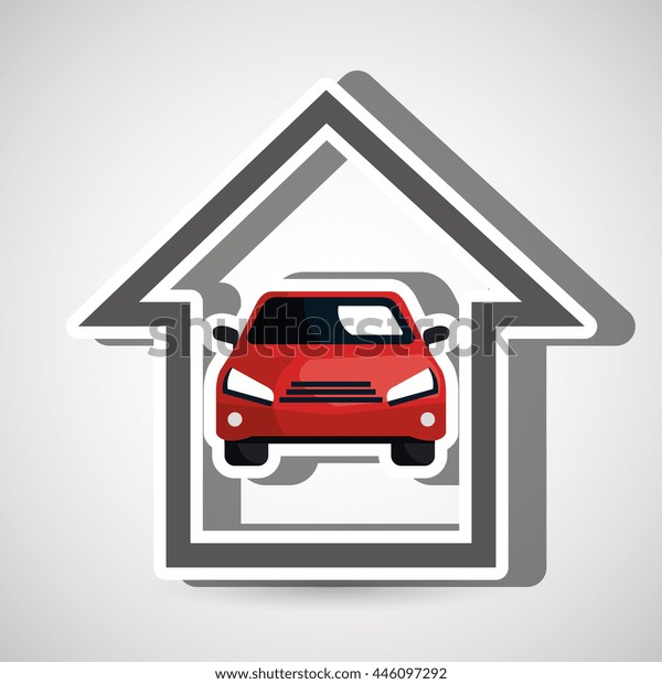 Smart Home Car Isolated Icon Design Stock Vector (Royalty Free) 446097292