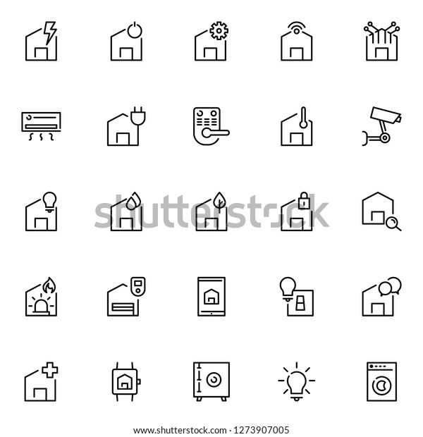 Smart Home Icons Pack Isolated Smart Stock Vector (Royalty Free) 1273907005