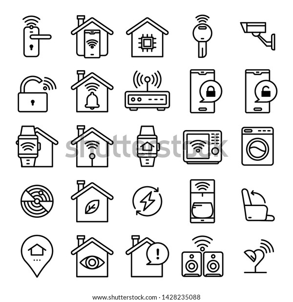 Smart Home Icons Pack Isolated Smart 库存矢量图（免版税）1428235088 | Shutterstock