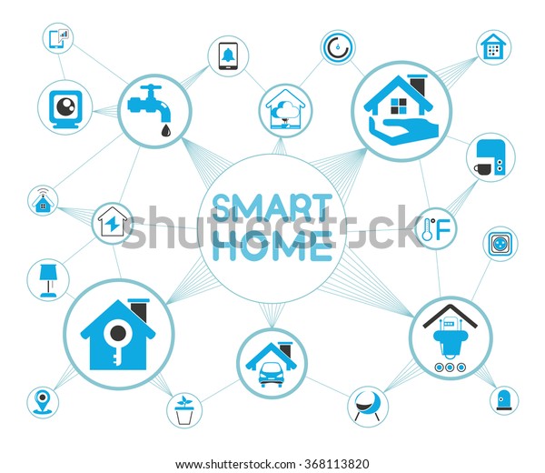 Smart Home Network Concept Smart Home Stock Vector (Royalty Free) 368113820