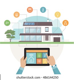Smart House System Control Mobile App Stock Vector (Royalty Free) 486144250