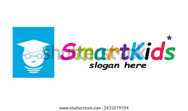 Smart Kid Logo Design Happy Child Stock Vector (Royalty Free ...