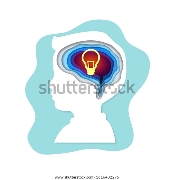Smart kids or children with bulb inside the brain as a symbol of ...