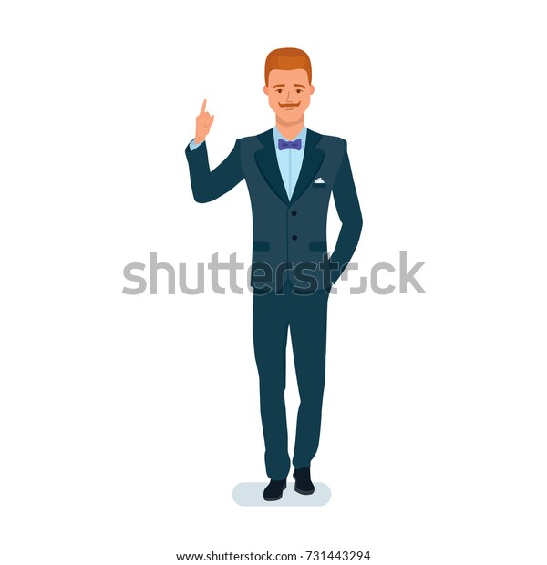 Smart Man Cartoon Character Man Strict Stock Vector (Royalty Free ...