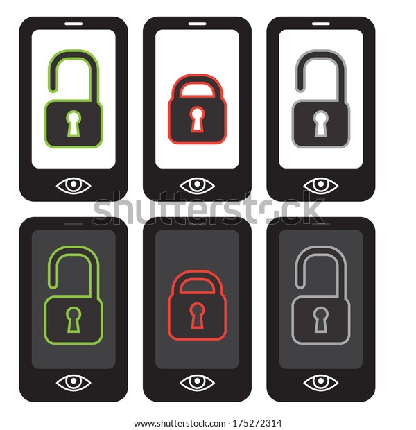 Smart Mobile Phone Retina Scanner Vector Stock Vector (Royalty Free ...