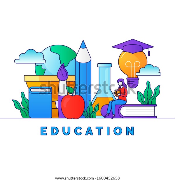 Smart Modern Education Poster Background Concept Stock Vector (Royalty ...