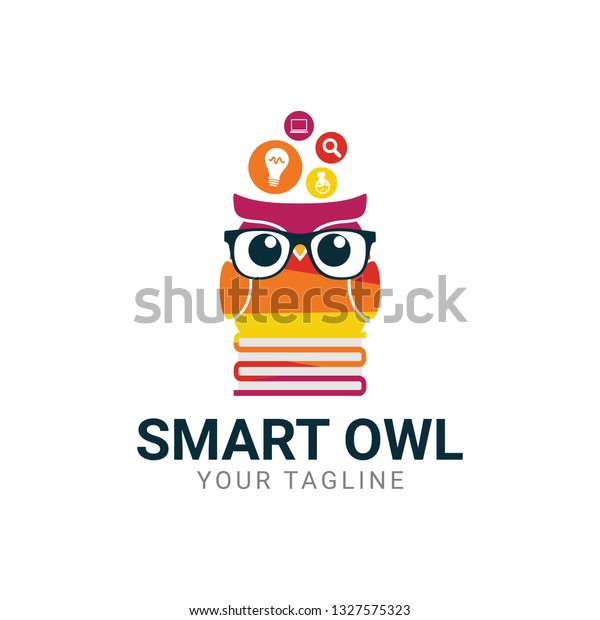 Smart Owl Mascot Logo Design Stock Vector (Royalty Free) 1327575323 ...