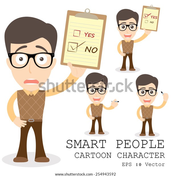 Smart People Cartoon Character Eps 10 Stock Vector (Royalty Free ...