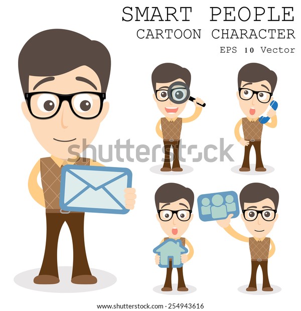 Smart People Cartoon Character Eps 10 Stock Vector (Royalty Free ...