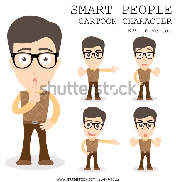 Smart People Cartoon Character Eps 10 Stock Vector (Royalty Free ...
