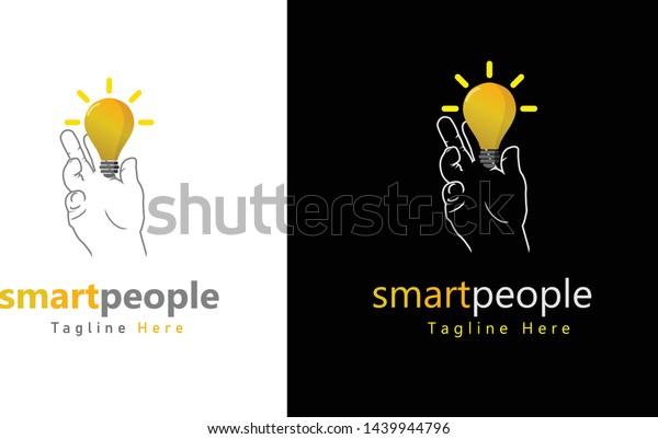 Smart People Logo Concept Hands Light Stock Vector (Royalty Free ...