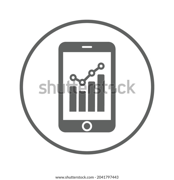 Smart Phone Analysis Diagram Statistics Icon Stock Vector (Royalty Free ...
