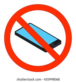 Smart Phone Banned Vector Illustration Prohibition Stock Vector ...