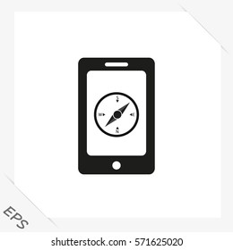 Smart Phone Compass Icon Vector Illustration Stock Vector (Royalty Free ...