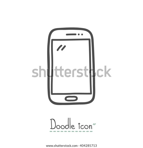 Smart Phone Hand Drawn Doodle Icon Stock Vector (Royalty Free ...
