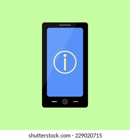 Smart Phone Information Icon Flat Style Stock Vector (Royalty Free ...