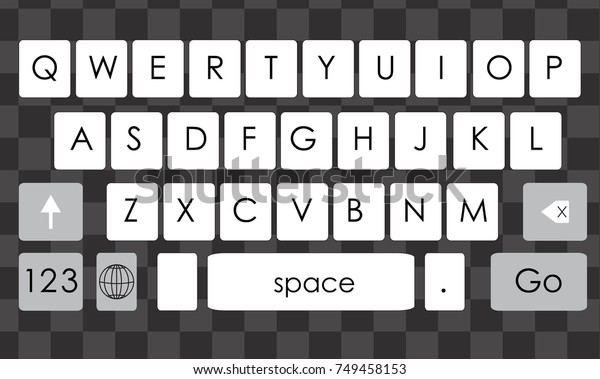 Smart phone keyboard, mobile phone keypad vector mock up. Keyboard for ...