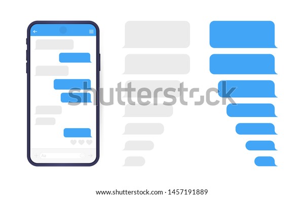 Smart Phone Messenger Chat Screen Sms Stock Vector (Royalty Free ...