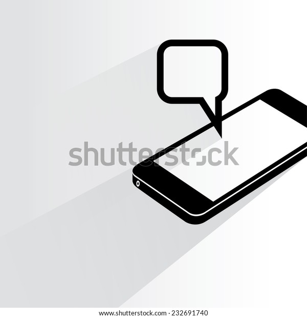 Smart Phone Pop Message On White Stock Vector (Royalty Free) 232691740