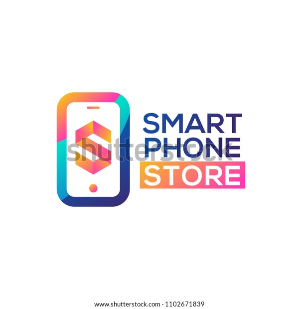 Smart Phone Store Logo Vector Stock Vector (Royalty Free) 1102671839