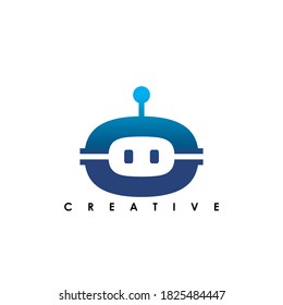 Smart Robot Logo Template Cute Logotype Stock Vector (Royalty Free ...