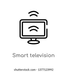 Smart Television Vector Line Icon Simple Stock Vector (Royalty Free ...