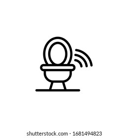 Smart Toilet Vector Icon Linear Outline Stock Vector (Royalty Free ...