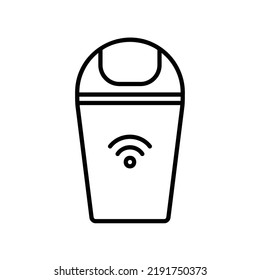 Smart Trash Bin Icon Black Outline Stock Vector (Royalty Free ...