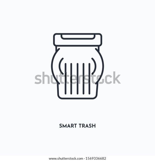 Smart Trash Outline Icon Simple Linear Stock Vector (Royalty Free ...