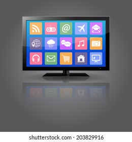 Smart Tv Apps Icons Stock Vector (Royalty Free) 203829916 | Shutterstock