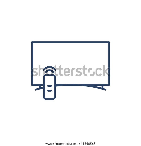 Icono de vector plano de TV inteligente