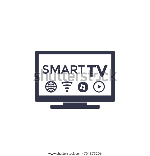 Smart Tv Icon On White Stock Vector (Royalty Free) 704873206