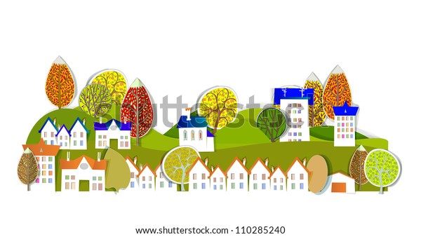 Smart Village Illustration Stock Vector (Royalty Free) 110285240