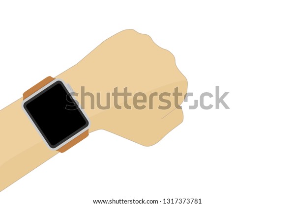 Smart Watch Blank Black Screen On Stock Vector (Royalty Free ...