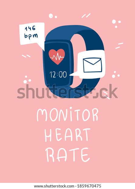 Smart Watch Email Heart Rate Icons Stock Vector (Royalty Free ...