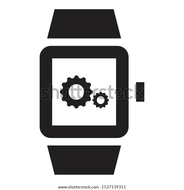 Smart Watch Settings Icon Black Isolated Stock Vector (Royalty Free ...