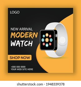 Smart Watch Social Media Post Template Stock Vector (Royalty Free ...