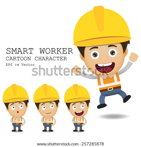 Smart Worker Cartoon Character Eps 10 Stock Vector (Royalty Free ...
