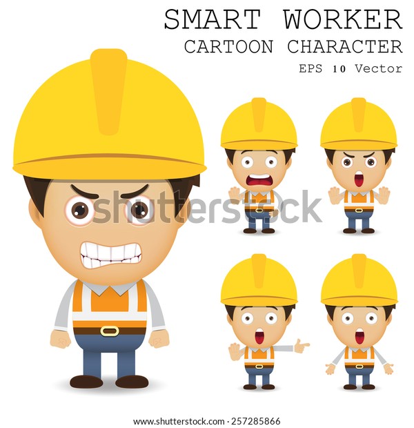 Smart Worker Cartoon Character Eps 10 Stock Vector (Royalty Free ...