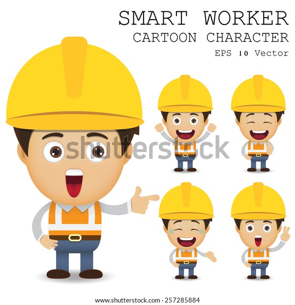Smart Worker Cartoon Character Eps 10 Stock Vector (Royalty Free ...