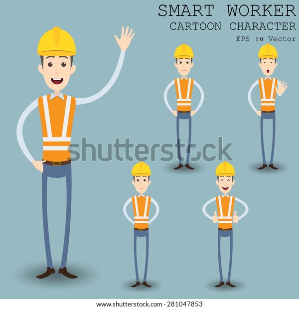 Smart Worker Cartoon Character Eps 10 Stock Vector (Royalty Free ...