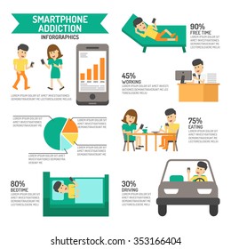 Smartphone Addiction Infographic Stock Vector (Royalty Free) 353166404 ...