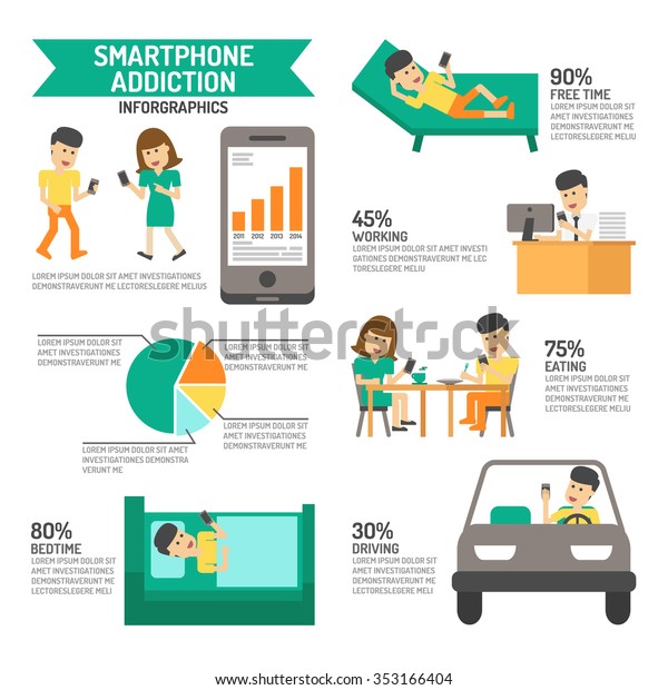 Smartphone Addiction Infographic Stock Vector (Royalty Free) 353166404 Smartphone Addiction Infographic Stock Vector (Royalty Free) 353166404