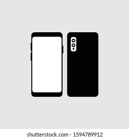 Smartphone Black Silhouette Vector Handphone Vector Stock Vector ...