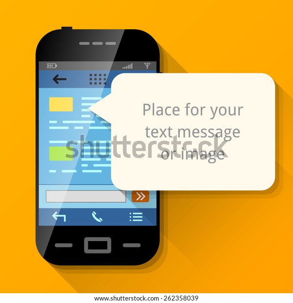 Smartphone Blank Message Bubble Dialog Box Stock Vector (Royalty Free ...