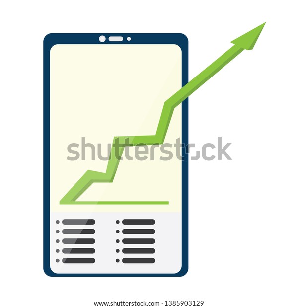 Smartphone Business Graph Mobile App Vector Stock Vector (Royalty Free ...